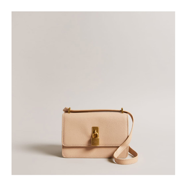 TED BAKER Δερμάτινη μίνι τσάντα ώμου με λουκέτο | Hondos Center