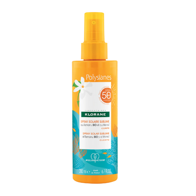 KLORANE Polysianes Sunscreen Body Spray SPF50 with Tamanu BIO & Monoi ...