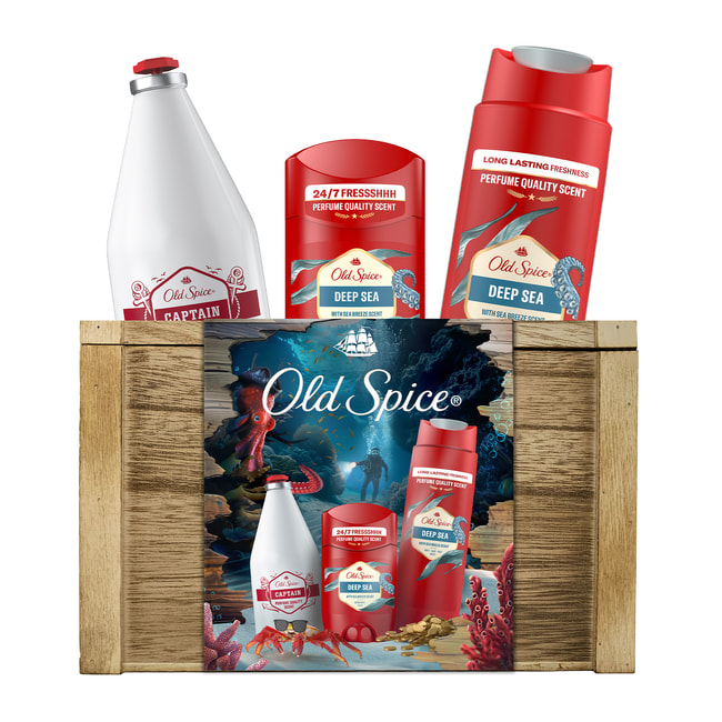 OLD SPICE Σεντούκι Θησαυρού Σετ Δώρου Για Άνδρες Με Deep Sea Αποσμητικό ...